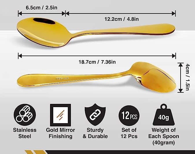 CAMRI Dinner Spoon C61 Gold Pack of 6 – Camri