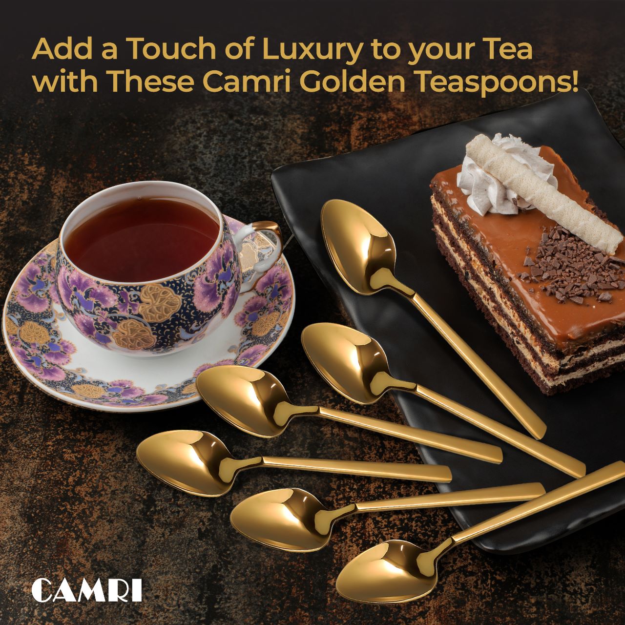 CAMRI Tea Spoon C62 GoldPack of 6 – Camri